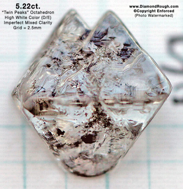 Russian Diamond - "Twin Peaks" - Combined Crystal (Double Octahedron ...