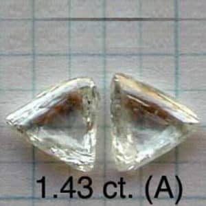 Paired Macle Crystals - 1.43 ct. (MCP-0143A) | ROUGH DIAMONDS ...