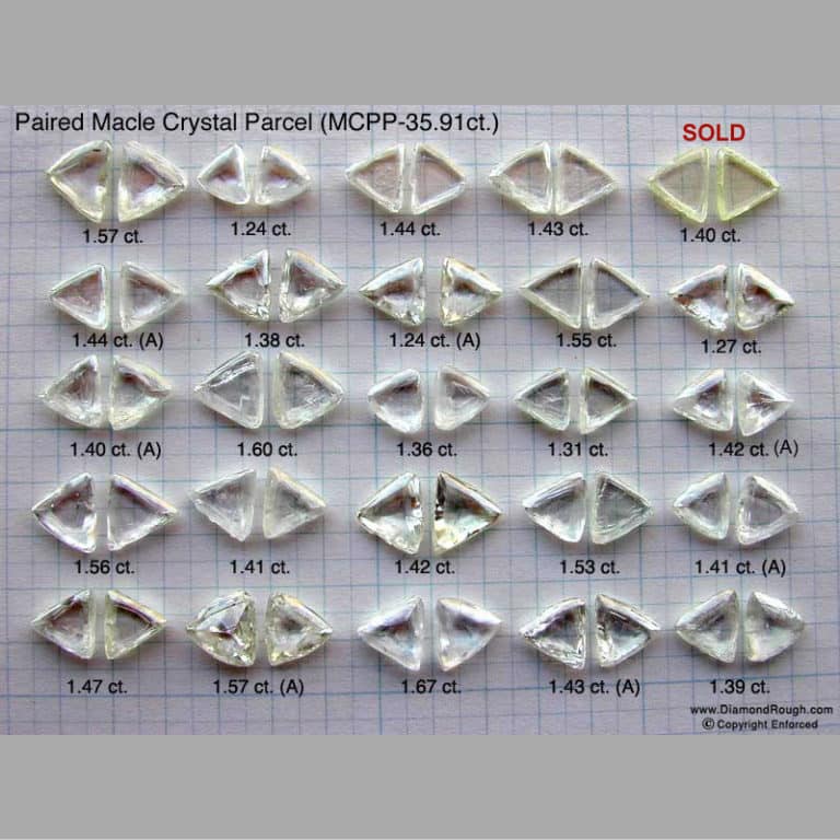 Rough Diamond Parcel (Paired Macle Crystals) - 35.91 ct. | ROUGH ...