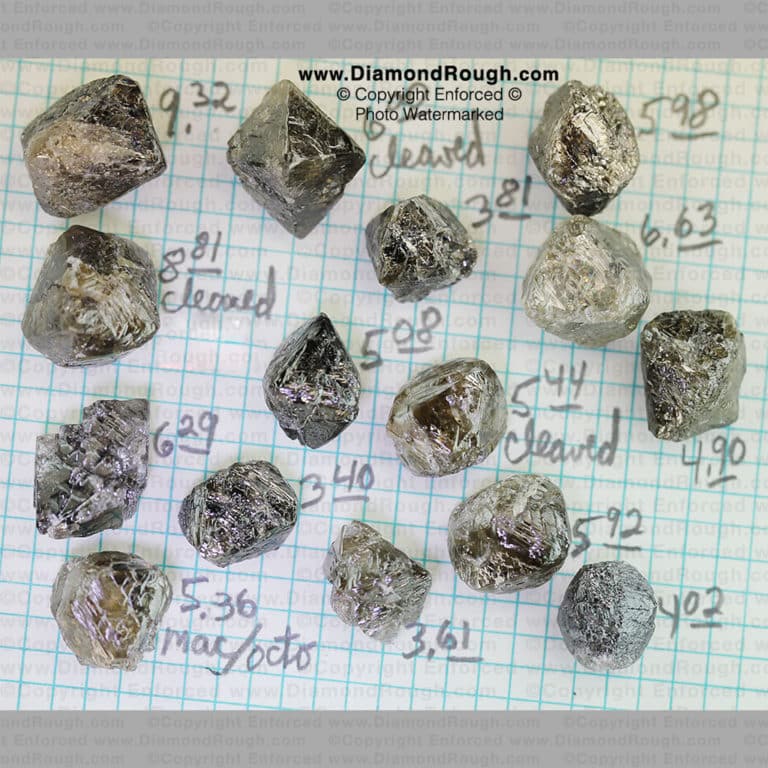 Canadian Diamonds - Octahedral Crystals - 3.40 - 9.32 ct. (R2a-08 ...